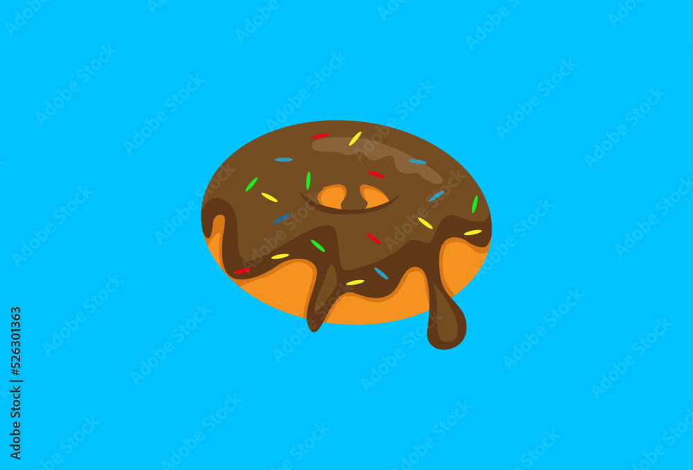 vector graphics illustration of Chocolate doughnut perfect for web ...