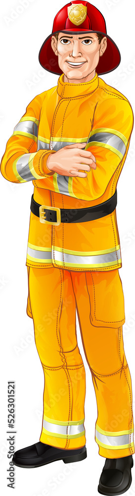 Fireman character Stock Illustration | Adobe Stock