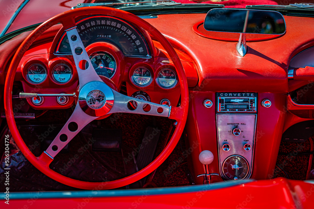 1962 Chevrolet Corvette Convertible Dashboard Stock Photo | Adobe Stock