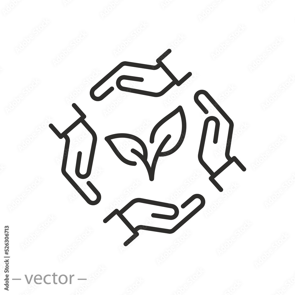 join the environment protection icon, concept clean future, save ...