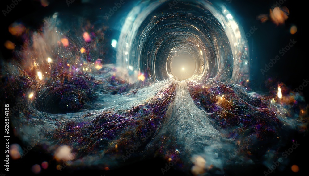 Space portal with millions of stars and nebula around. Stock ...