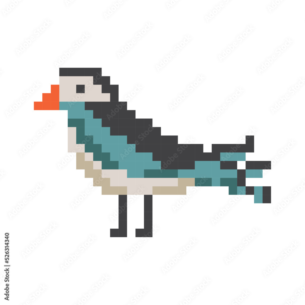 bird pixel art style Stock Vector | Adobe Stock