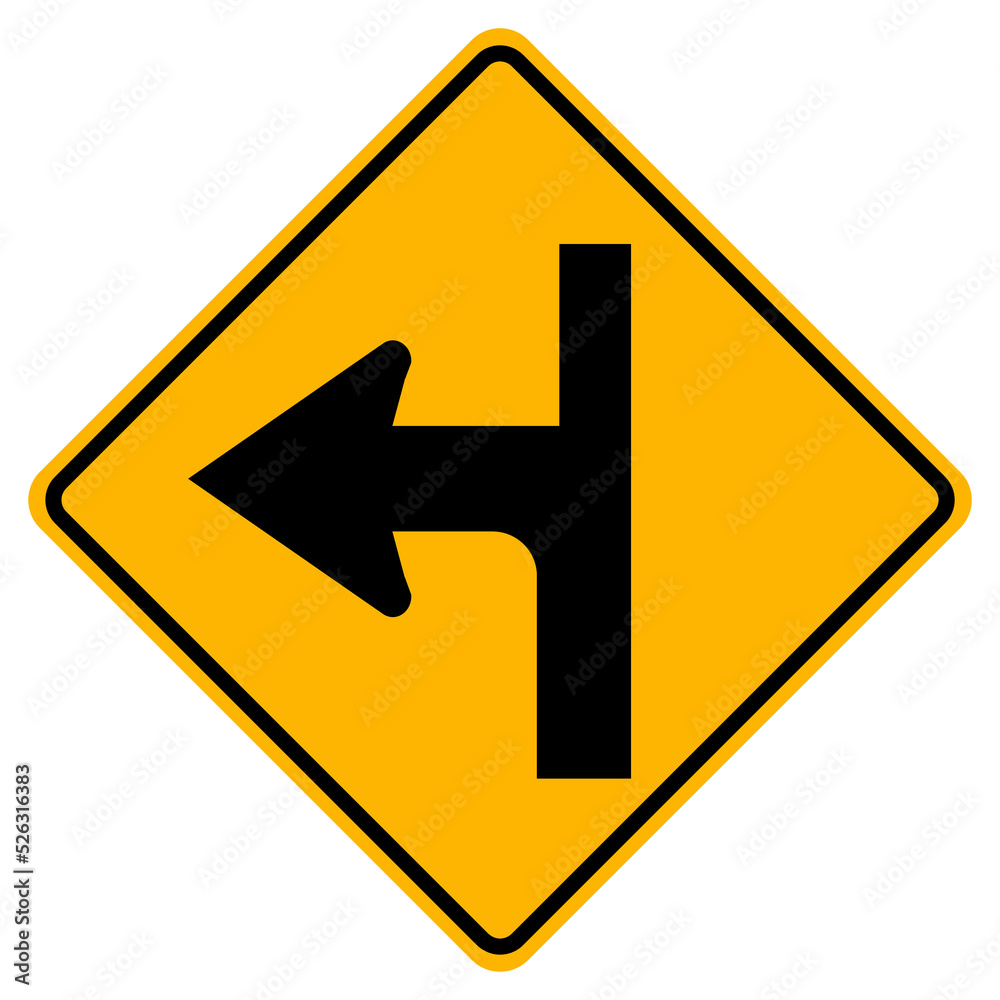Modified Intersection Left Symbol Sign, Vector Illustration, Isolated ...