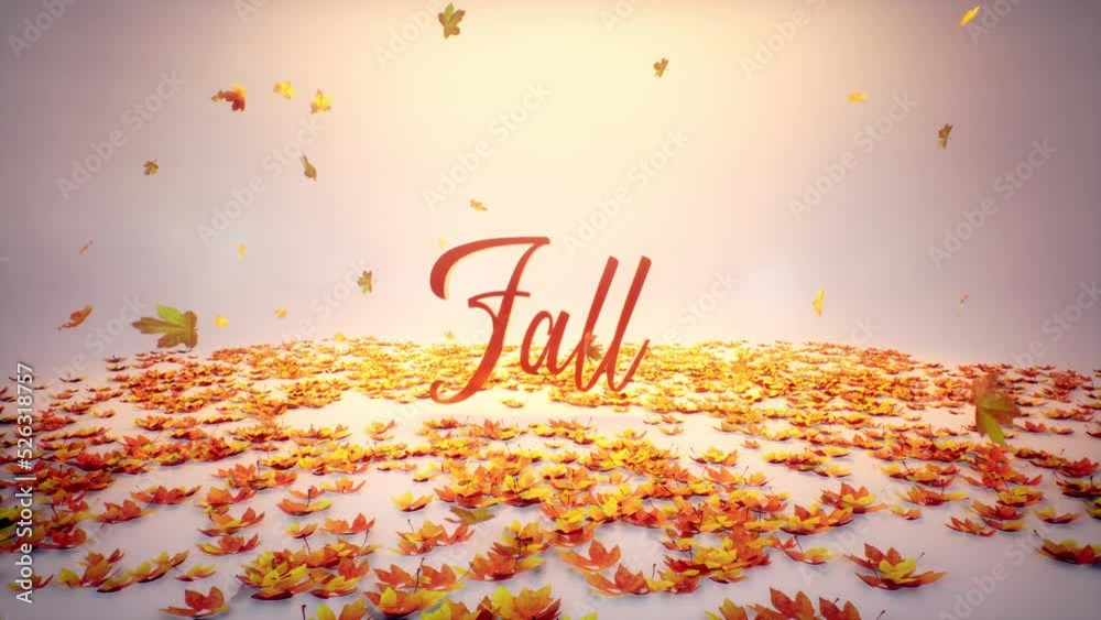 Autumn Design Concept with Falling Leaves for Web and Media - 3D ...