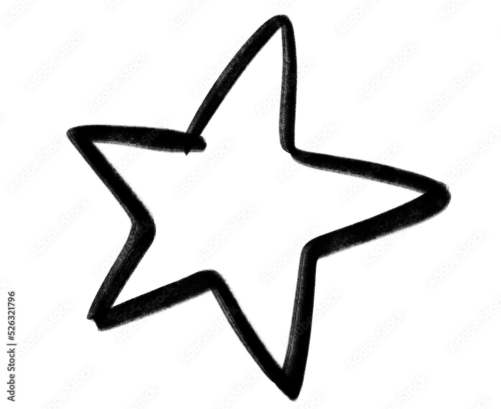 black ink line star doodle freehand sketch drawing shape form abstrat ...