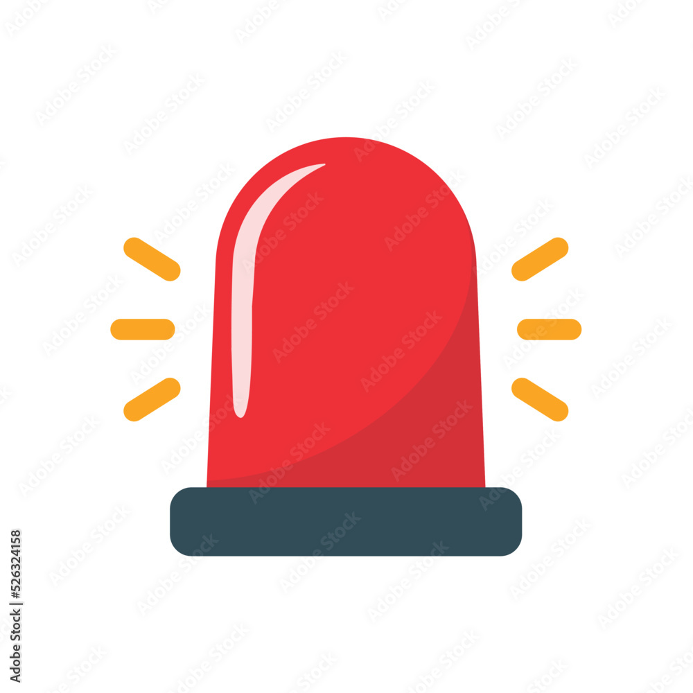 Emergency siren icon. Hazard warning light, ambulance route alarm Stock ...
