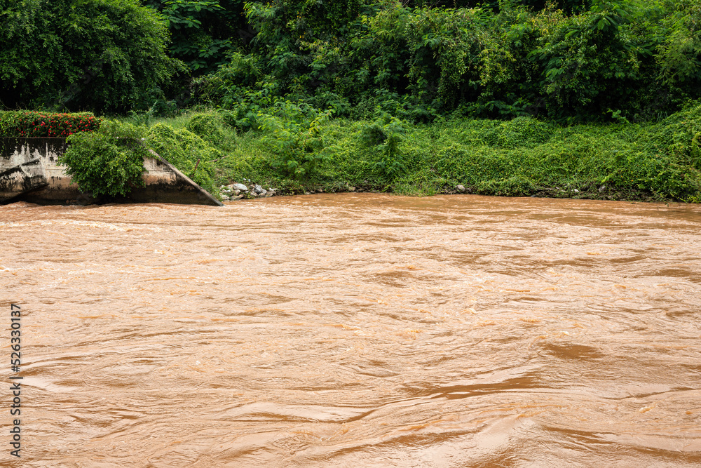 The barrage is releasing muddy water with severe flowing condition due ...