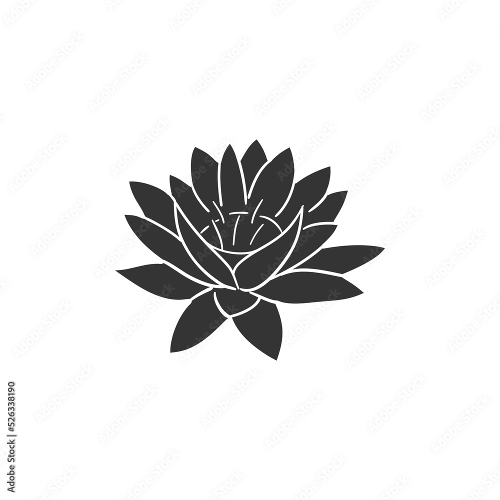 Water Lily Icon Silhouette Illustration. Flower Vector Graphic ...