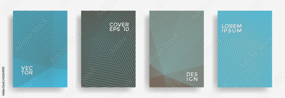 Hexagonal halftone pattern cover pages vector creative design. Stock ...