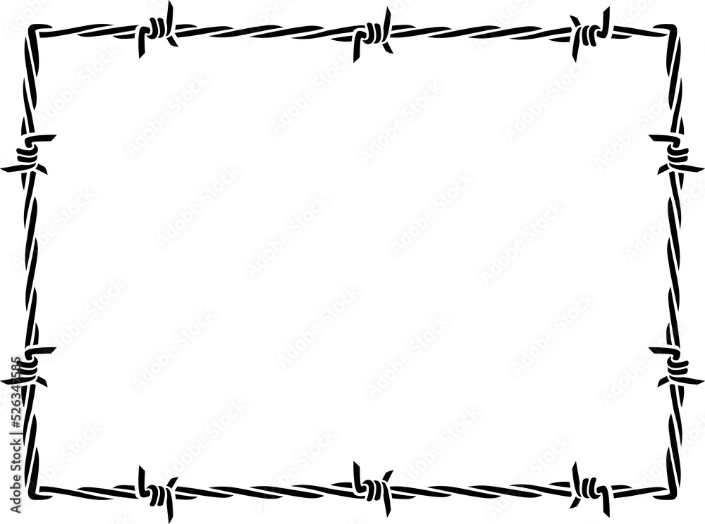 Barbed wire frame (border) png illustration Stock Illustration | Adobe ...