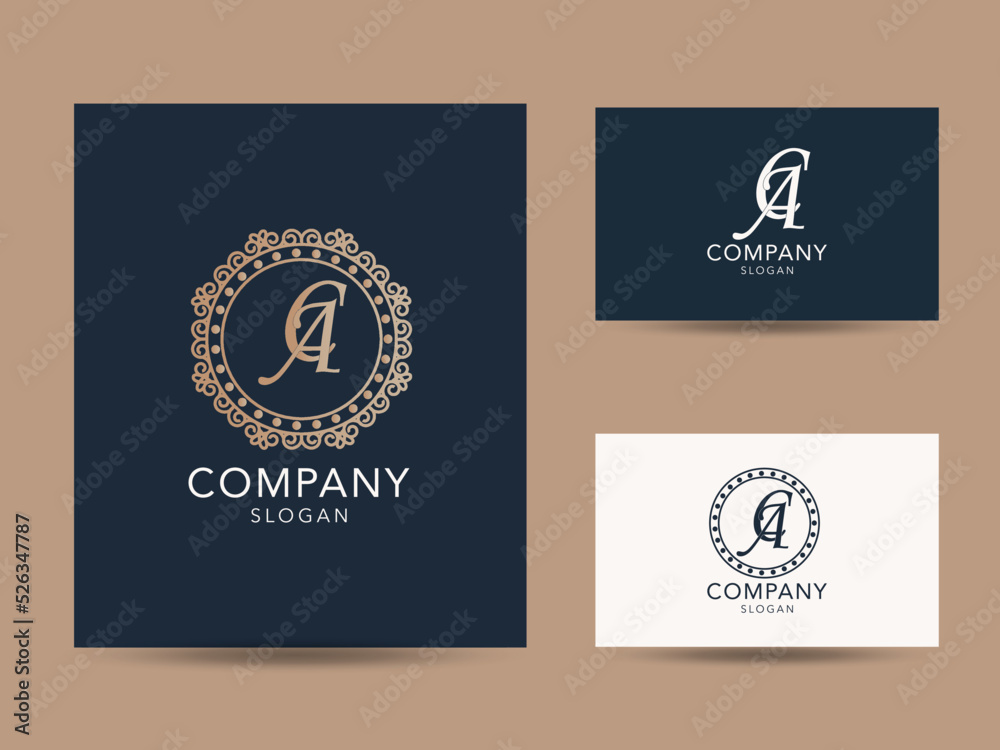 CA letter design for logo and icon.CA typography for technology ...