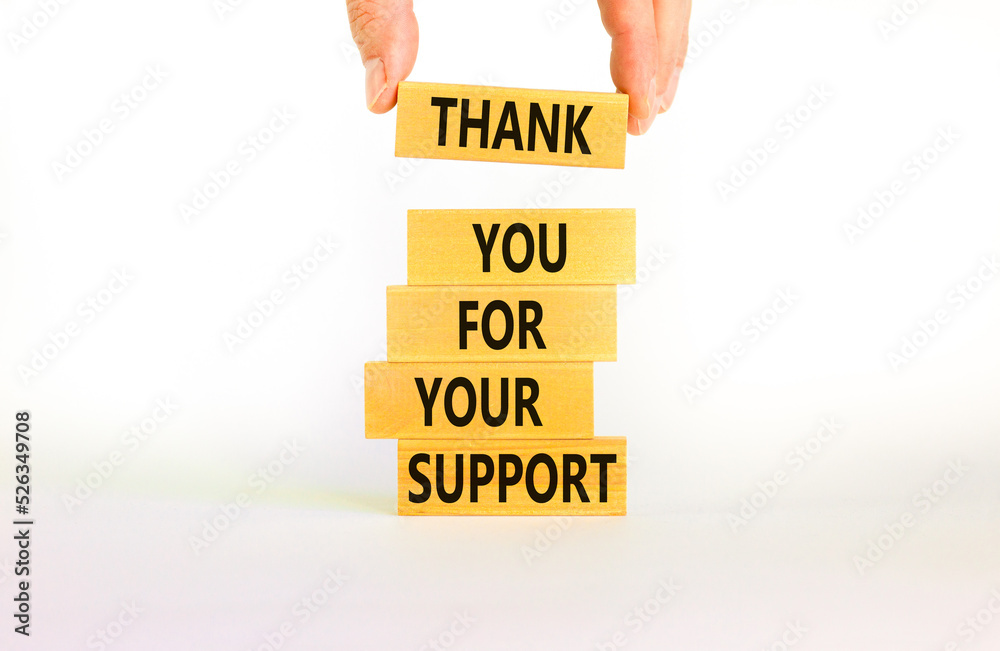 Thank you for support symbol. Concept words Thank you for your support ...
