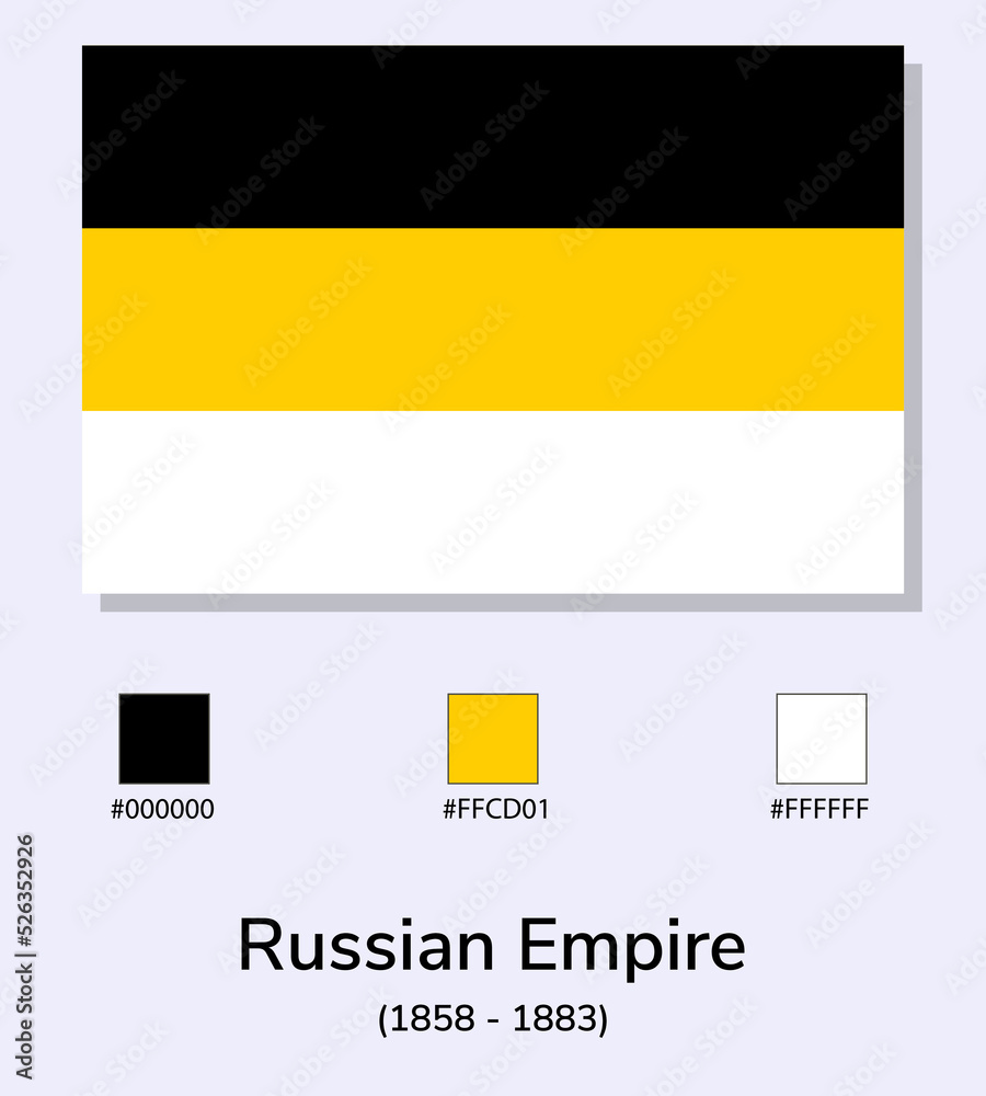 Vector Illustration of Russian Empire (1858 - 1883) flag isolated on ...