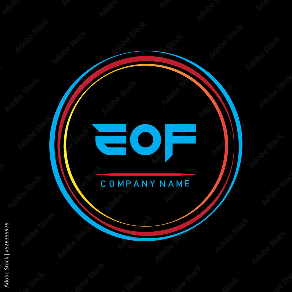 Vetor de EOF typography for technology. EOF letter designs for logos ...