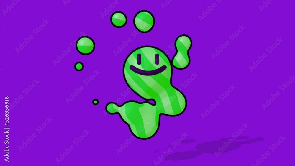 3D green cartoon evil smile icon concept infinite loop animation in 4k ...