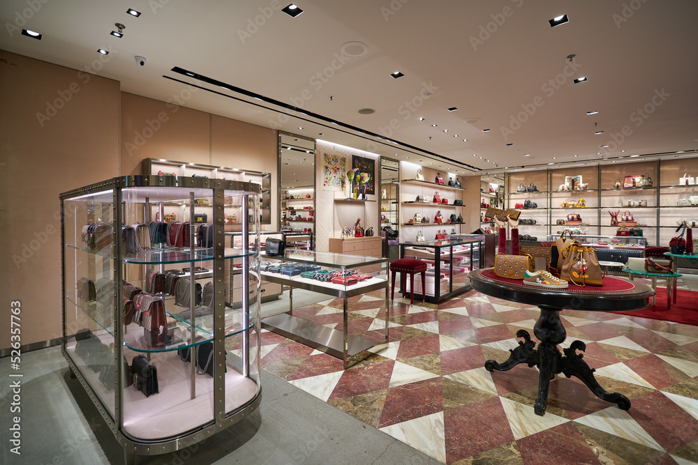SINGAPORE - CIRCA JANUARY, 2020: bags on display at Gucci store in ...