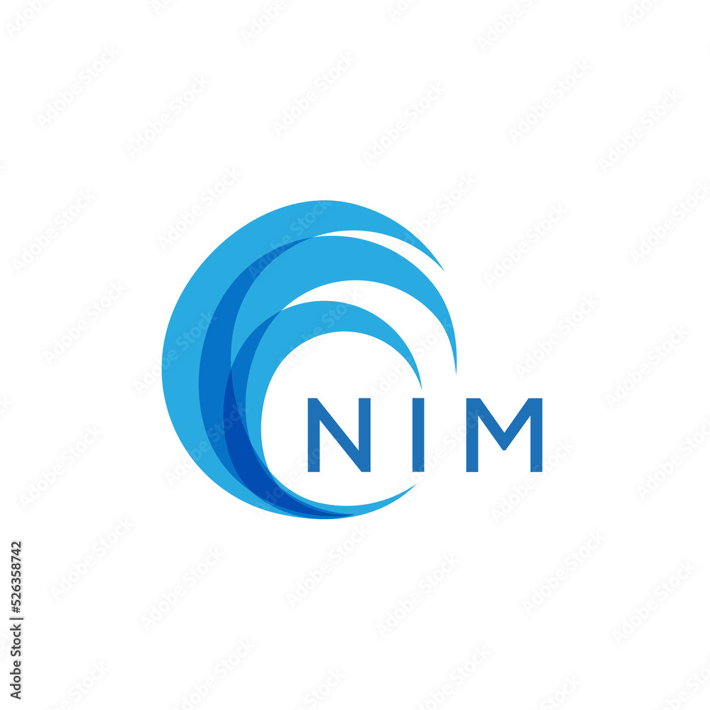 NIM letter logo. NIM blue image on white background. NIM Monogram logo ...