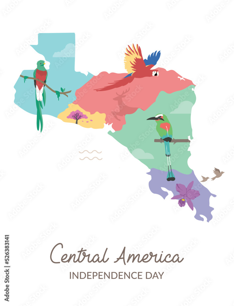 VECTORS. Editable banner for Central America Independence day ...