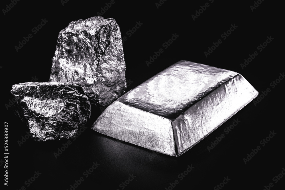 palladium stone and ingot, a transition metal used in the production of ...