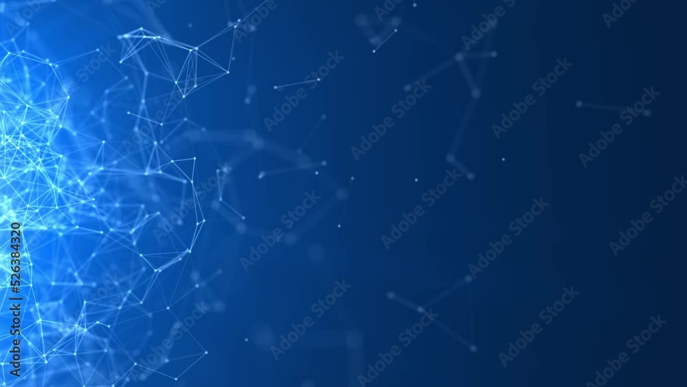 Abstract animated blue futuristic background. Big data visualization ...