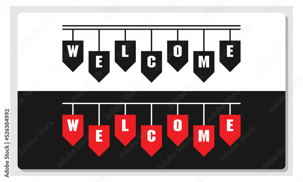 Welcome board, with combined square and triangle design Stock Vector ...