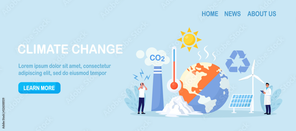 Change climate. Environment pollution. Planet Earth are suffering from ...