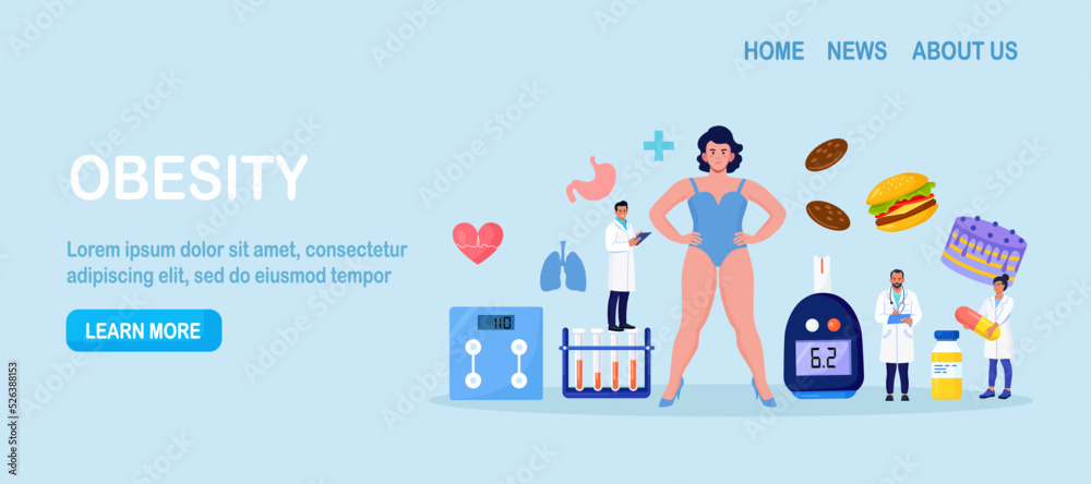 Obesity concept. Doctor consulting overweight woman. Physician ...