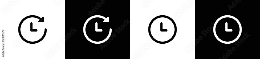 Simple clock and history icon symbol signs, vector illustration Stock ...
