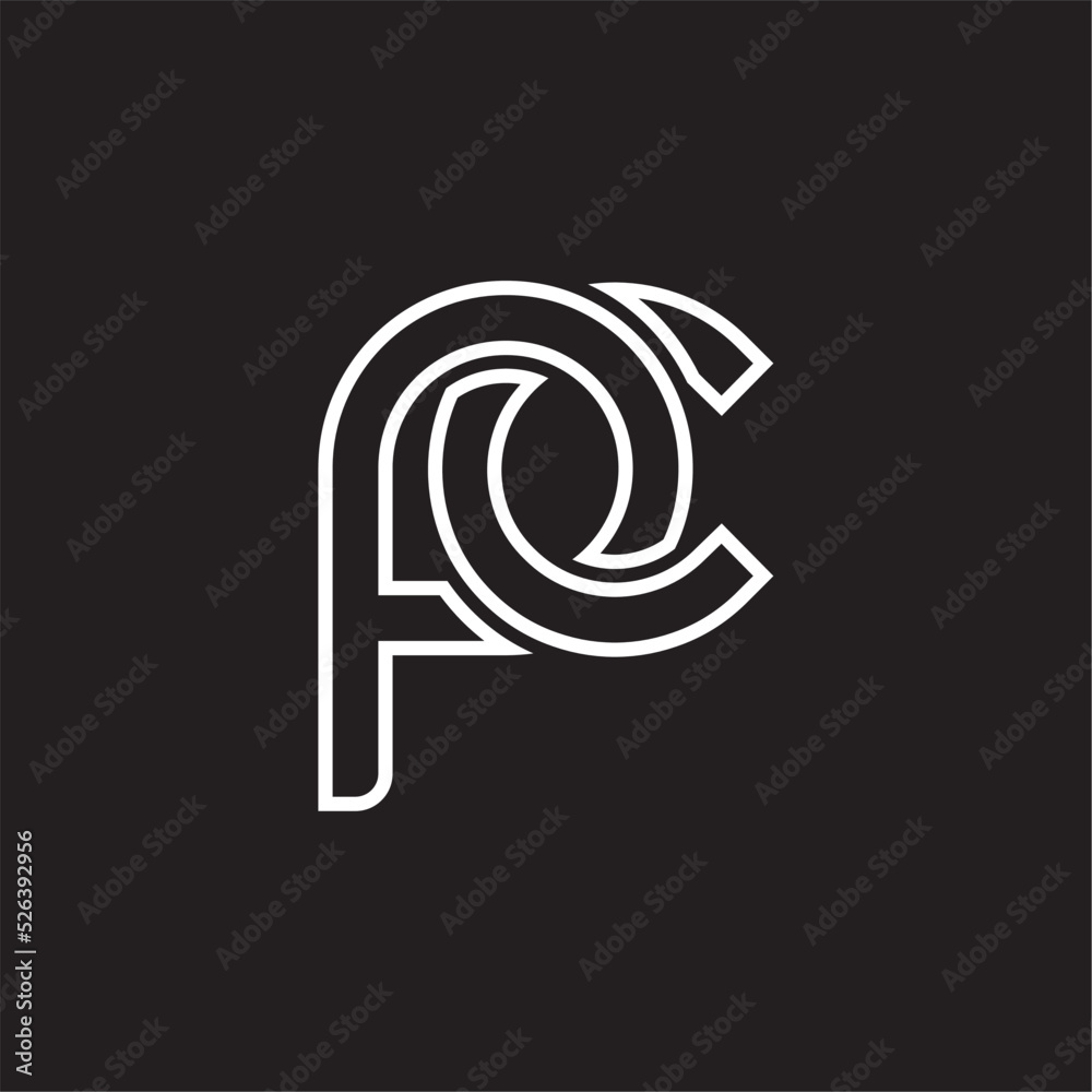 PC Letter line unique logo vector image Stock Vector | Adobe Stock