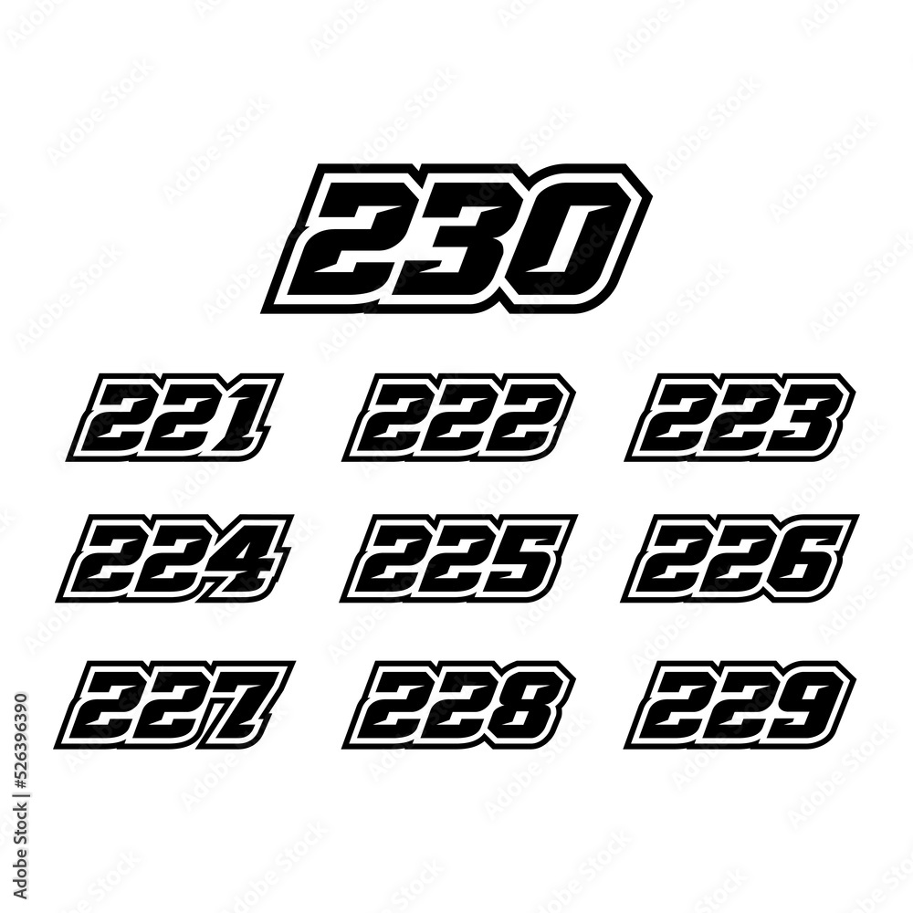 Racing Number Logo Design With Frame Stock Vector | Adobe Stock