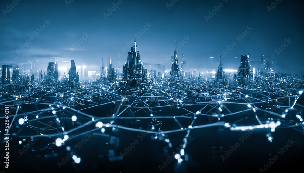 The concept of a high-speed internet connection visualized as cables ...