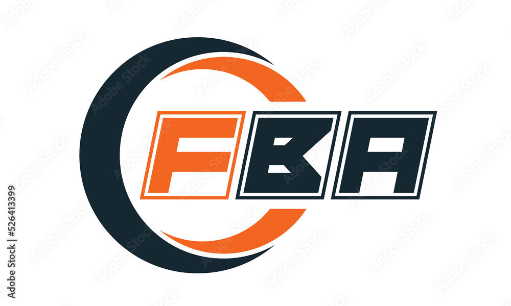 FBA three-letter circle logo design. custom font logo vector template ...