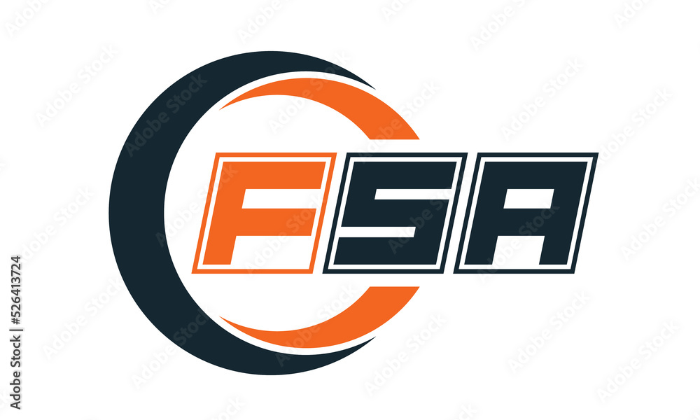 FSA three-letter circle logo design. custom font logo vector template ...