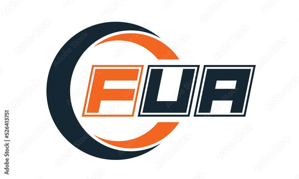 FUA three-letter circle logo design. custom font logo vector template ...