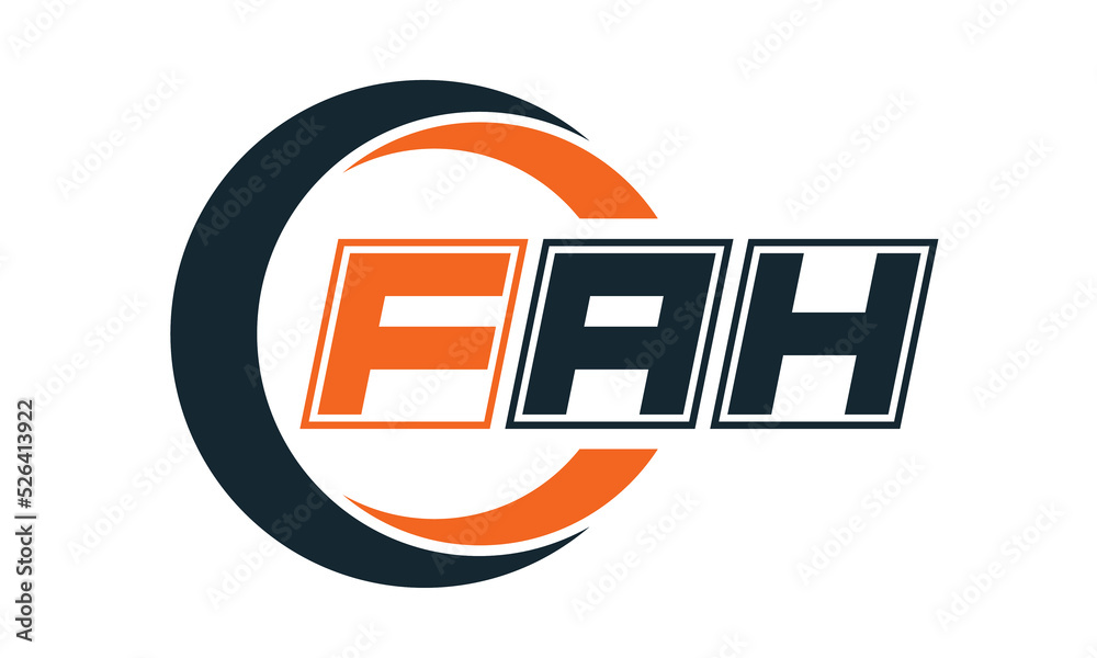 FAH three-letter circle logo design. custom font logo vector template ...