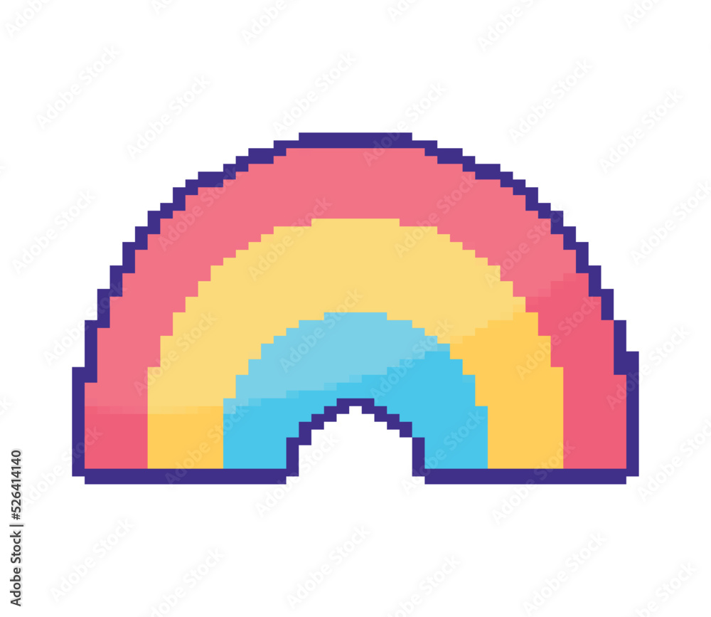 rainbow pixel art Stock Vector | Adobe Stock