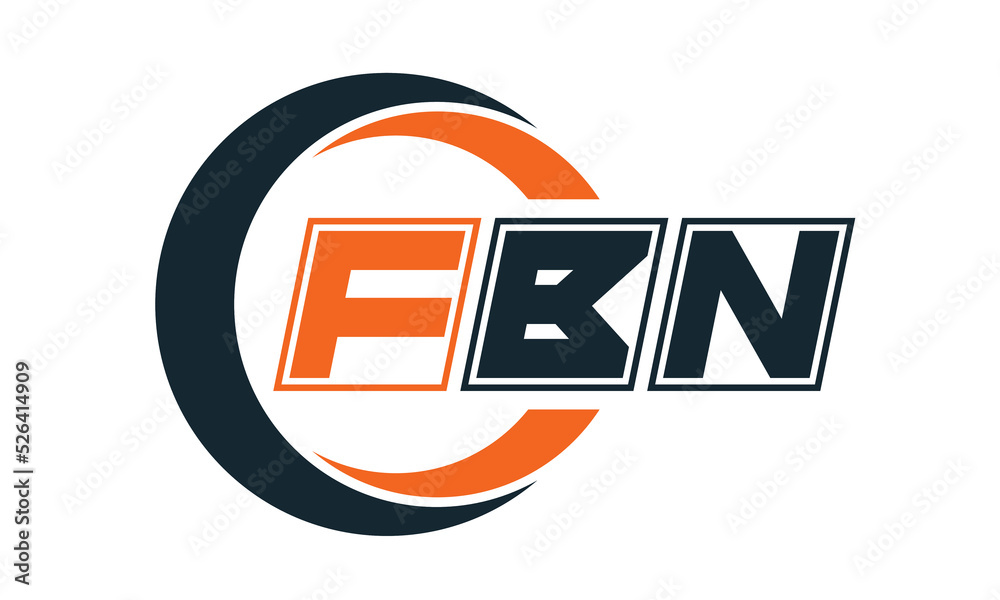 FBN three-letter circle logo design. custom font logo vector template ...