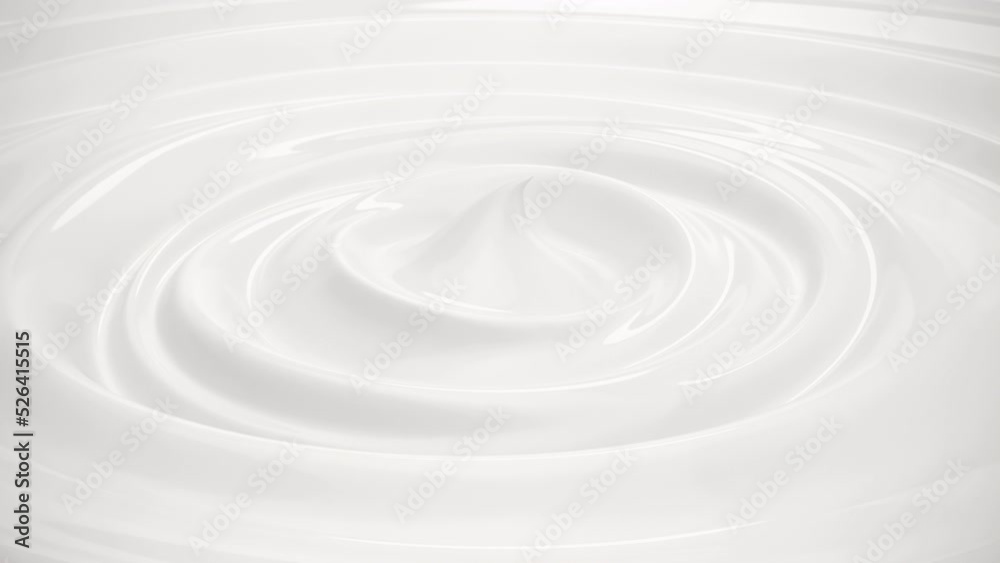 Extreme Closeup slow motion Milk cream swirl clean ripple. Motion ...