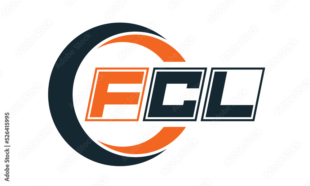 Vecteur Stock FCL three-letter circle logo design. custom font logo ...