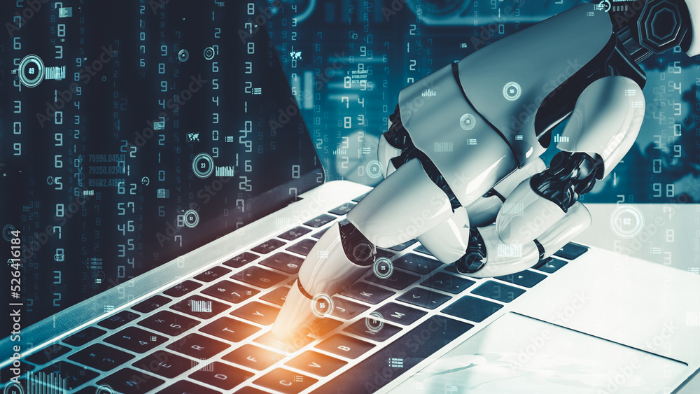 Futuristic robot artificial intelligence revolutionary AI technology ...