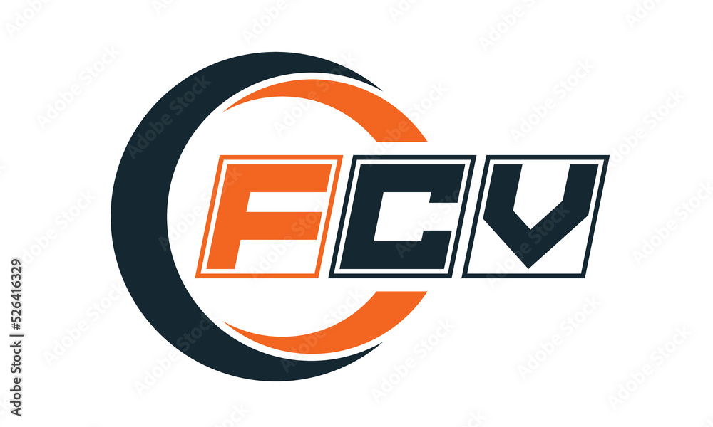 Vetor de FCV three-letter circle logo design. custom font logo vector template | abstract logo ...