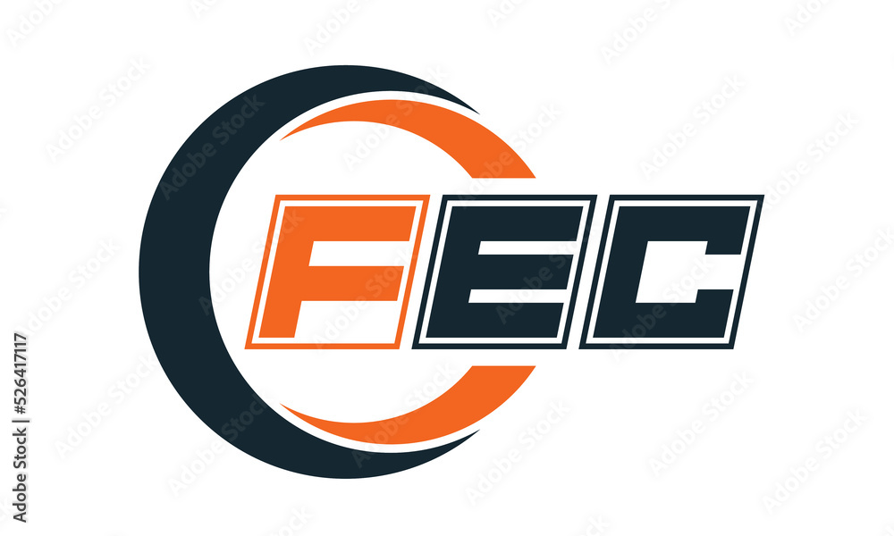 FEC three-letter circle logo design. custom font logo vector template ...