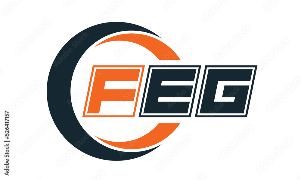 FEG three-letter circle logo design. custom font logo vector template ...