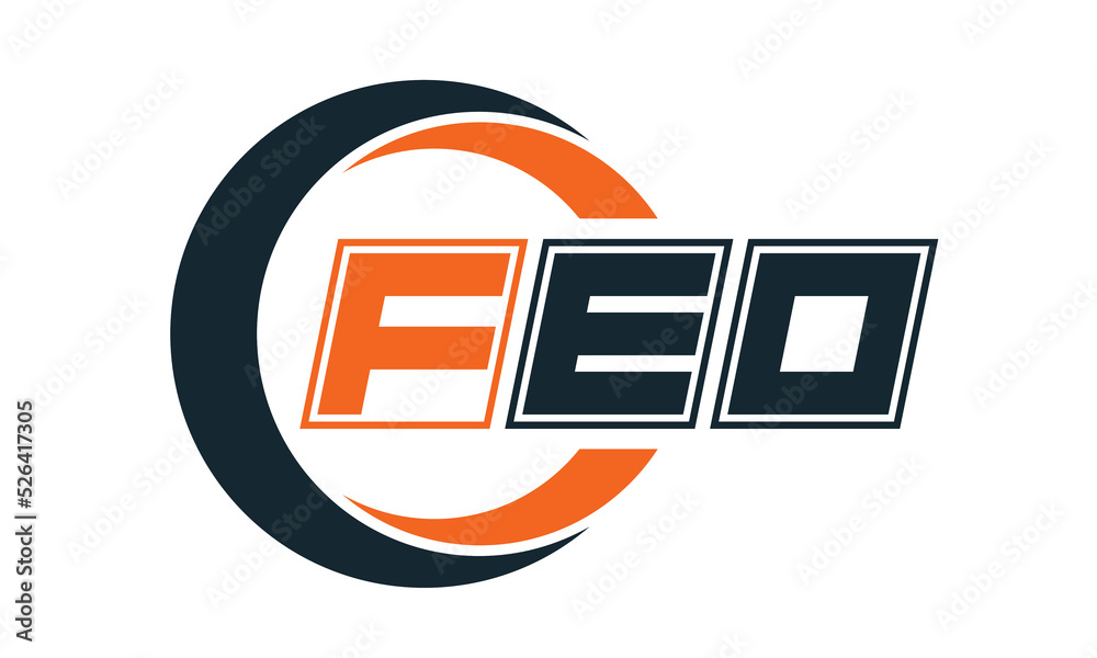 FEO three-letter circle logo design. custom font logo vector template ...