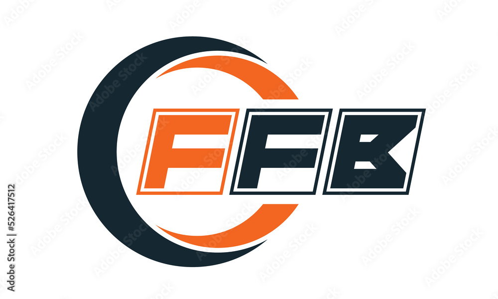 FFB three-letter circle logo design. custom font logo vector template ...