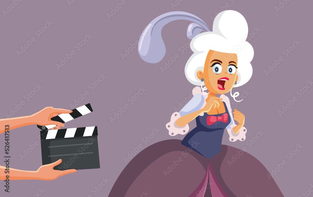 Actress Filming Historical Drama Having a Meltdown Vector Cartoon ...