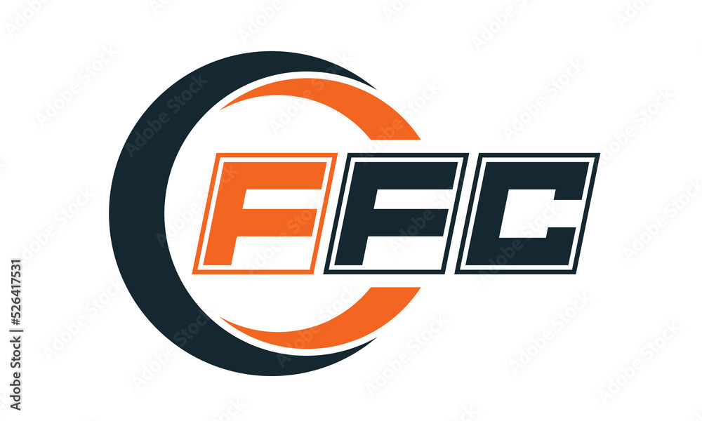FFC three-letter circle logo design. custom font logo vector template ...