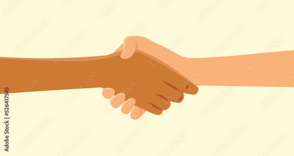 People Shaking Hands as Sign of Friendship Vector Cartoon Illustration ...