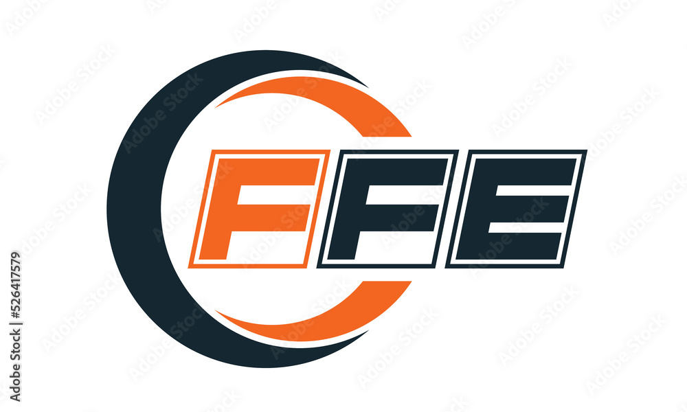 FFE three-letter circle logo design. custom font logo vector template ...