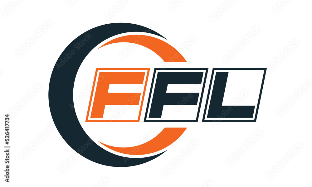 FFL three-letter circle logo design. custom font logo vector template ...